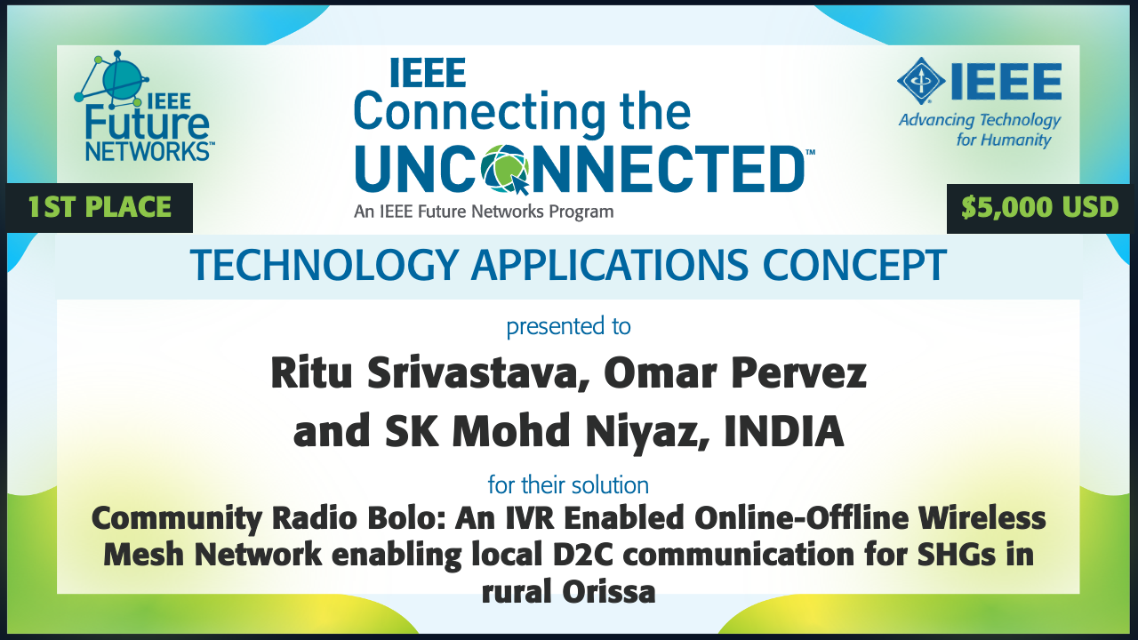 Winner Presentation: Ritu Srivastava & Omar Pervez - Connecting the ... Winner Presentation: Ritu Srivastava & Omar Pervez - Connecting the ...