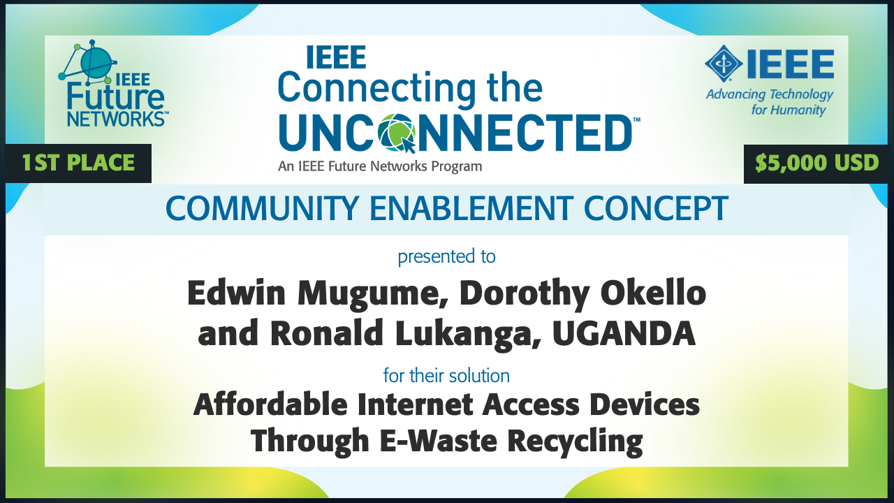 Winner Presentation: Edwin Mugume - Connecting the Unconnected