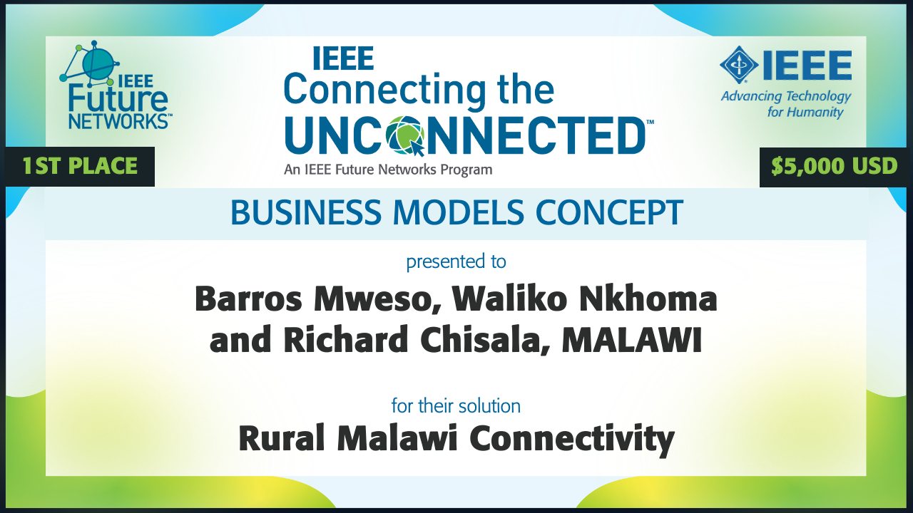 Winner Presentation: Barros Mweso - Connecting the Unconnected